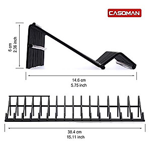 CASOMAN Plier Organizer Rack, 2 Pack, Pliers Cutters Organizer, Stores Spring Loaded, Black, 15-Slot Plier Rack, Keep Pliers Organized in Tool Drawer