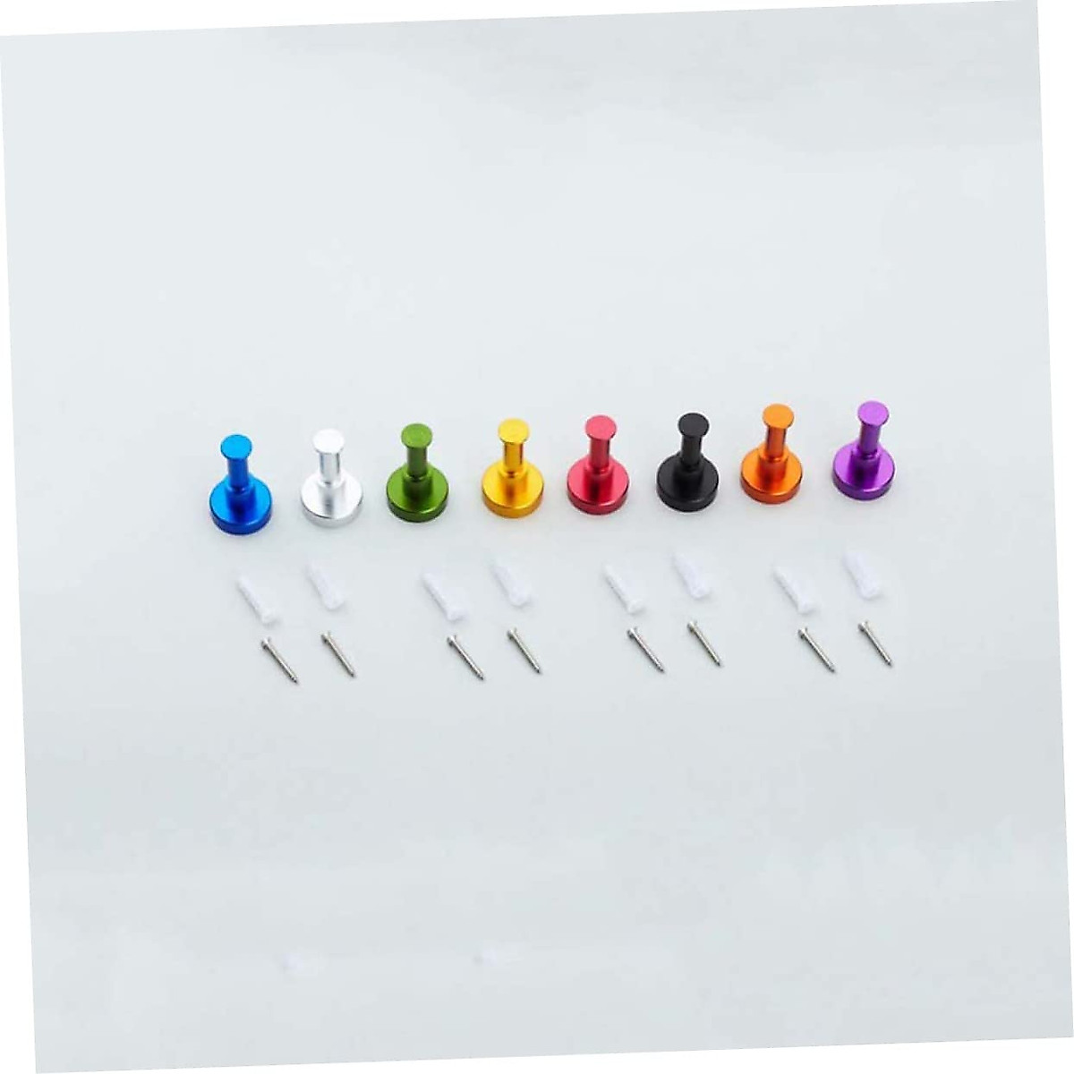 Veemoon Wall Towel Hook 10 pcs Towel with Shower Wall Screws Colorful Doebel Bathroom Color for Kitchenrandom Hook Holder Aluminium Hooks Colorful Coat Hook Coat Hook