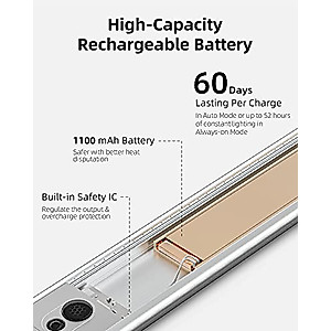 EZVALO Under Cabinet Lights, LED Closet Light Wireless USB Charging, Motion Sensor Lighting Indoor 5300K Dimmable Night Lights with Remote Control for Kitchen,Bedroom,Wardrobe,Hallway,Stairs (3 Pcs)