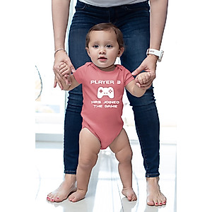 Unordinary Toddler player 3 has entered the game joined newborn baby outfits cute funny bodysuit (Mauve, 0-3 Months)