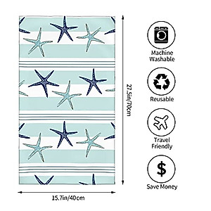 WOAIDY Coastal Starfish Hand Towel for Bathroom, Decorative Hand Towels for Bathroom and Beach, 15.7x27.5 Inches