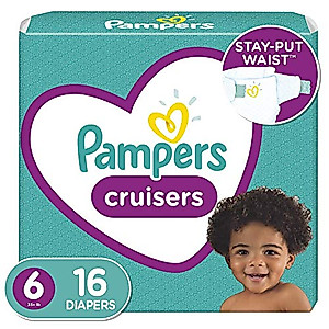 Diapers Size 6, 16 Count - Pampers Cruisers Disposable Baby Diapers, Jumbo (Packaging May Vary)