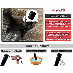 Holy Cat Baby Portable Changing Table with Wheels Adjustable Height Folding Infant Diaper Station Mobile Nursery Stand with Newborn Lightweight Large Storage Rack - Grey