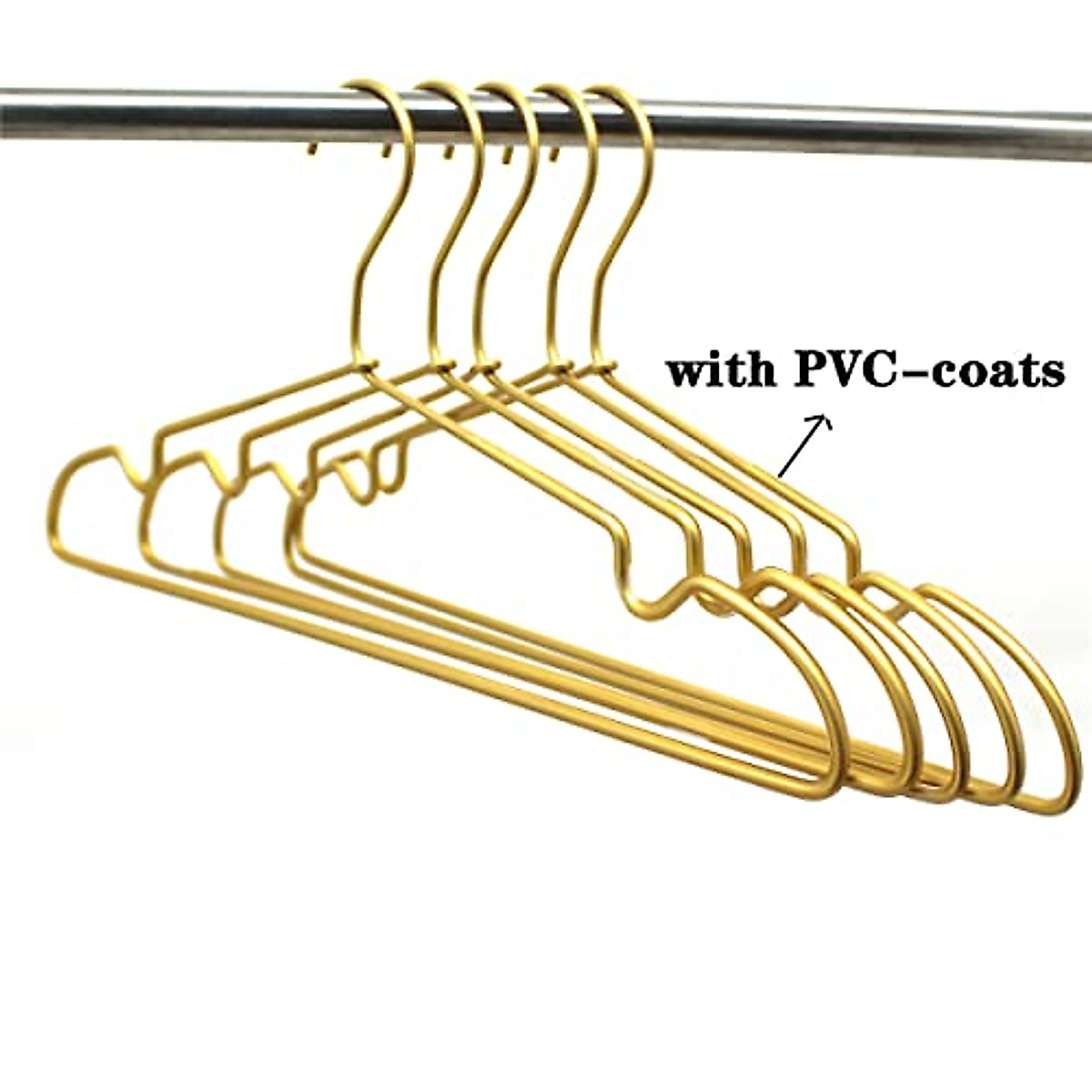 Koobay 16.5" Gold Metal Wire Coat Clothes Hangers, 30PCS, Standard Suit Hangers, Garment Closet Organizer Storage