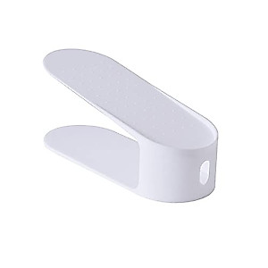 KNFUT Shoe Slots, 1pc Durable Adjustable Shoe Organizer Footwear Support Slot Space Saving Cabinet Closet Stand Shoes Storage Rack Shoebox (Color : White Color)