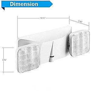 EXITLUX 6 Pack White Exit Sign with Emergency Light-UL Certified-Hardwired Emergency Light Standard -Adjustable Lamps & 90-Minute- Emergency Exit Light Fixtures,UL 924,120/277V AC