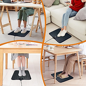 MAXCOM Heated Floor Mat - Under Desk for Foot Warmer - Winter 55W & 110V Electric Heating Pad with 8 Temperature & Auto Shut-Off After 3 Hours - Energy-Saving - Heated Feet Rest for Home Office Desk