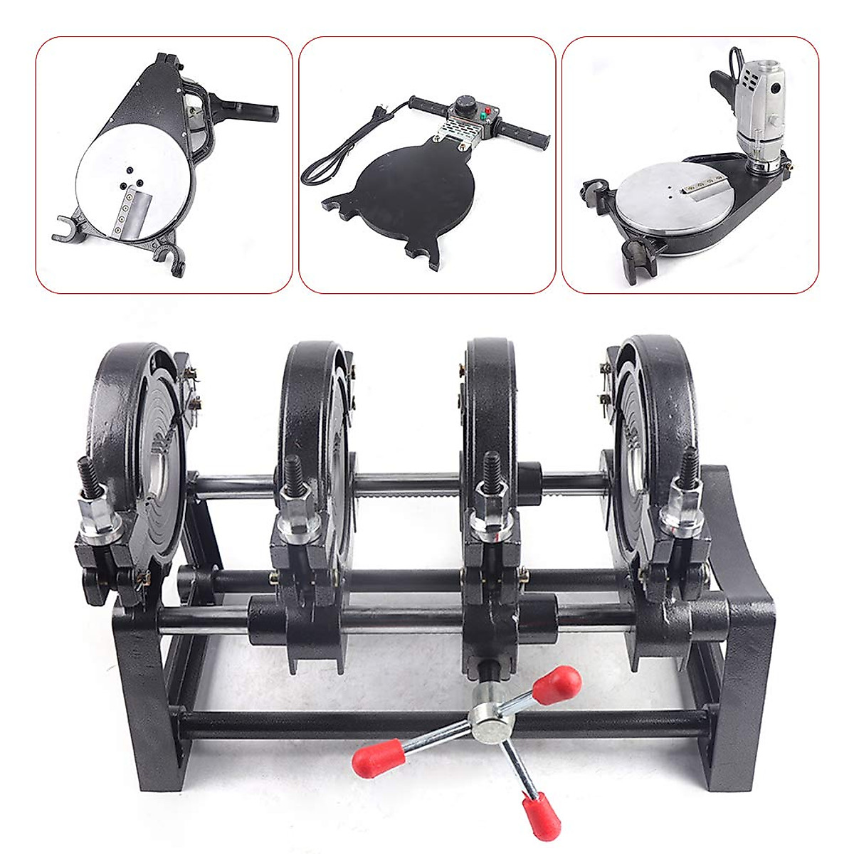 DNYSYSJ Pipe Welder Electric Tube Butt Fusion Welding Machine 4 Clamps Hot Melt Solder for PE PP PB PVDF HDPE PVC 63-160mm 2.48"-6.30"