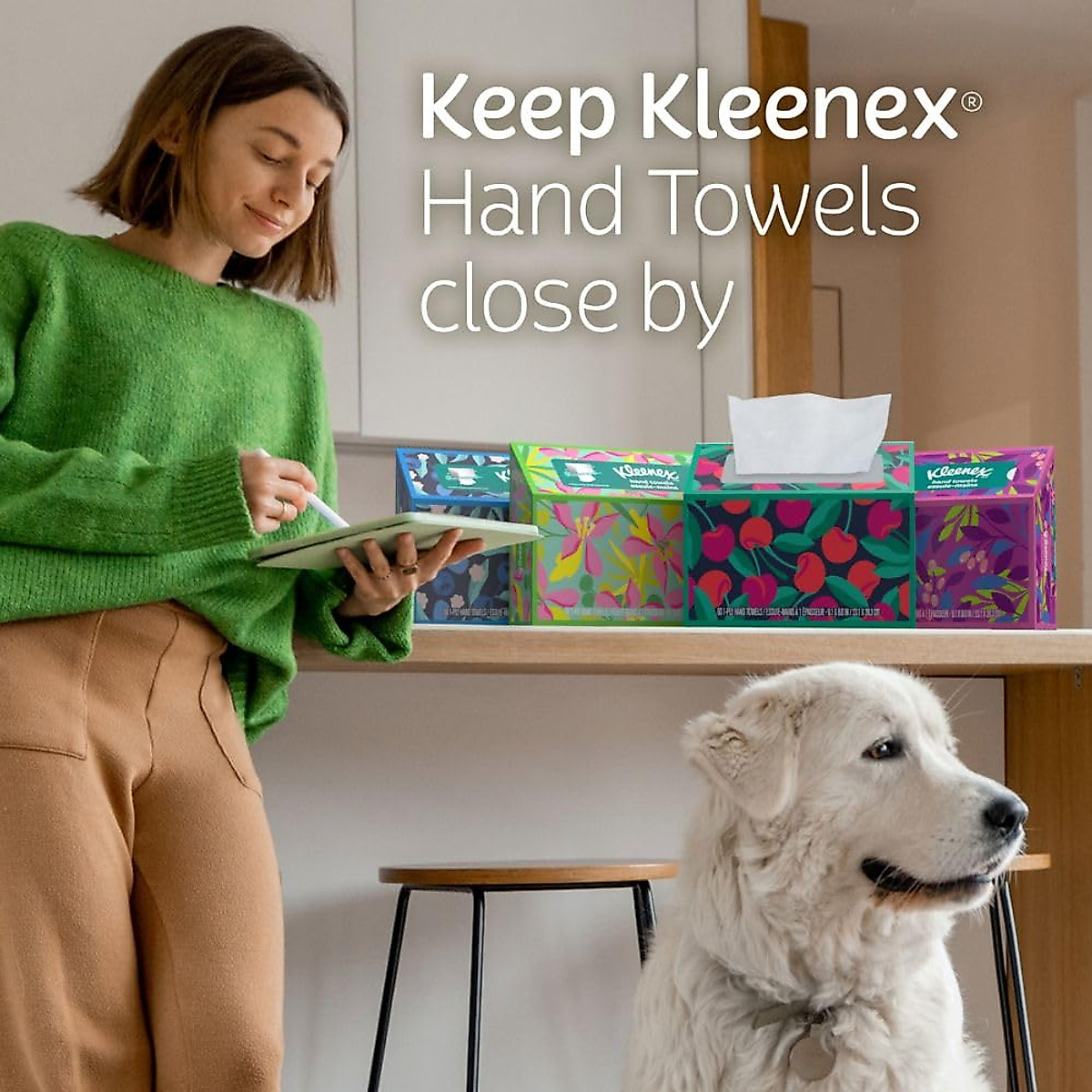 Kleenex Disposable Paper Hand Towels, Paper Hand Towels for Bathroom, 6 Boxes, 60 Hand Towels per Box (360 Total Towels)