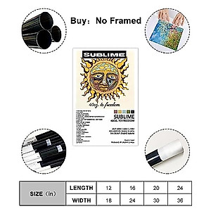 Sublime Poster 40oz. to Freedom Music Album Poster Canvas Poster Wall Art Decor Print Picture Paintings for Living Room Bedroom Decoration Unframe:12x18inch(30x45cm)