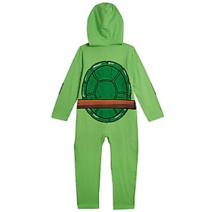 Teenage Mutant Ninja Turtles Toddler Boys Zip Up Cosplay Costume Coverall and Masks 2T