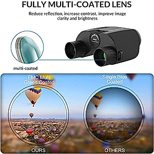 Binoculars for Kids and Adults, 10x25 Compact Binoculars Lightweight with Low Light Night Vision, Small High Powered for Bird Watching Hunting Travel Sightseeing Outdoor Sports and Concert…
