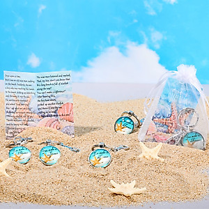 Bucherry 30 Sets Starfish Story Gifts Appreciation Keychains You Make a Difference Cards with Organza Bags for Employee Tech Week Thank You Gifts Coworkers Christmas Party Favors