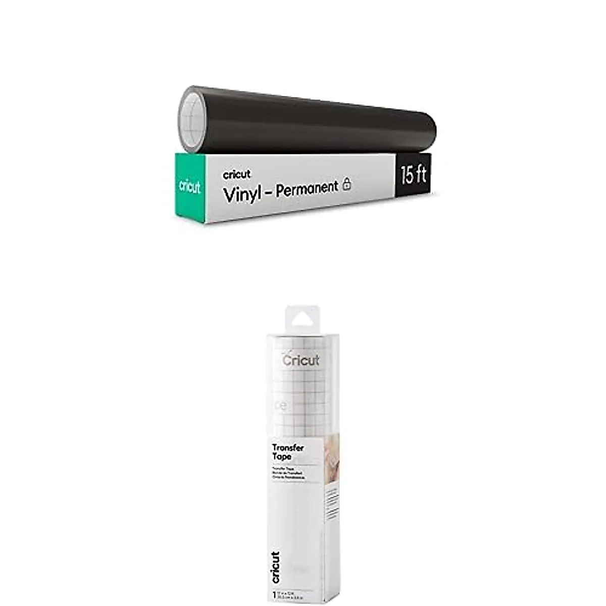 Cricut Premium Permanent Vinyl Roll (12 in x 15 ft) Transfer Tape - 1ft x 12ft | Compatible Maker & Explore Cutting Machines