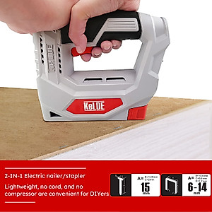 KeLDE 2 in 1 Cordless Staple Gun/Nail Gun Kit, 2000mAh Li-ion Rechargeable Stapler Battery Power Staple Gun for Upholstery, Wood, Furniture DIY with 900pc T50 Staples and 300pc 5/8" Nails