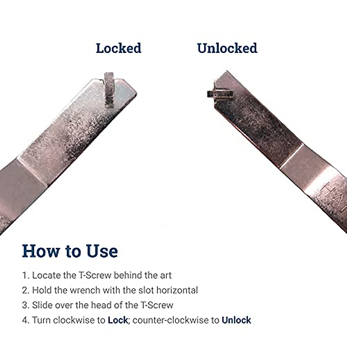 T-Screw Security Wrench - T Screw Wrench - T Lock Wrench for Security Picture Hangers - Set of 2