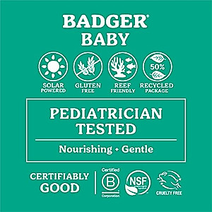 Badger Baby Mineral Sunscreen Cream SPF 40, Organic Toddler Sunscreen with Zinc Oxide, Broad Spectrum, Reef Safe, Water Resistant, Pediatrician Tested Baby Sunblock for Sensitive Skin, 2.9 fl oz