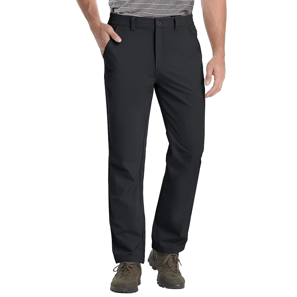 MAGCOMSEN Mens Hiking Pants Lightweight Quick Dry Pants Classic Casual Pants Golf Work Pants Spring Pants,Black 34