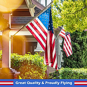 WINBEE Embroidered American Flag 5x8 Ft - Embroidered Stars and Sewn Stripes, Long Lasting Nylon Perfect for Outdoor, Sturdy Brass Grommets, UV Protected and Waterproof. All Weather USA Flags Great for Indoor and Outdoor Decor. Fly Your US Flags Proudly