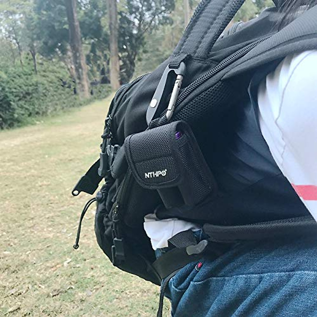 4 Pcs of Nylon Case Pouch Holder Bag Storage for 2X18650 or 2X20700 or 2X21700 or 2XCR123A Battery W/Belt Holster (Batteries are not Included) for Samsung INR21700 30T 40T,Sanyo NCR20700B 18650