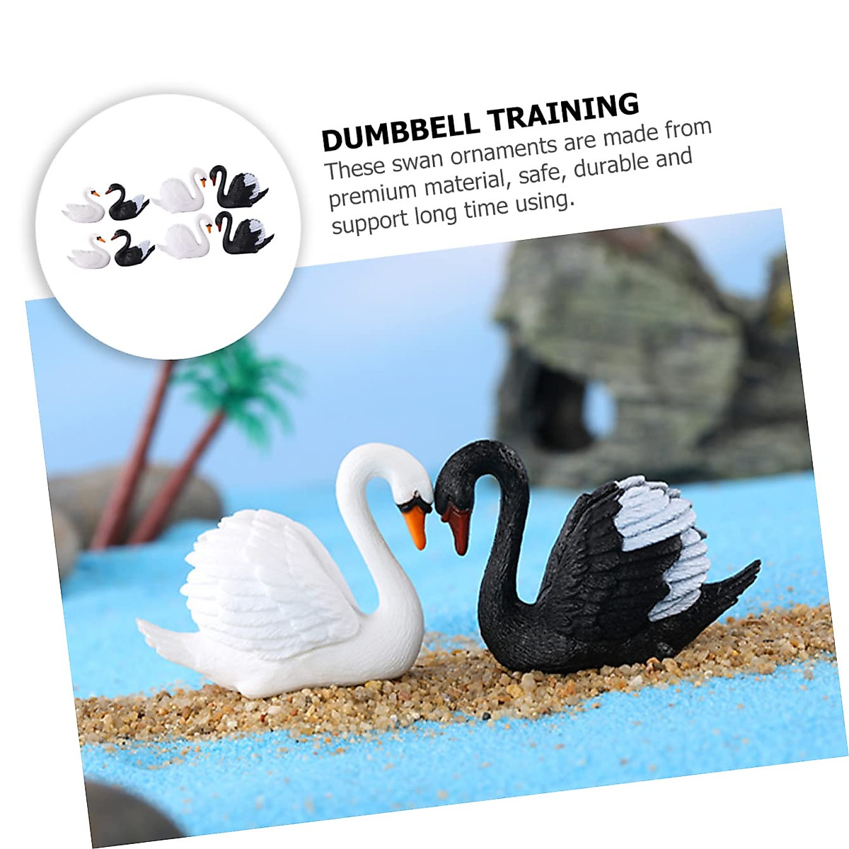 Veemoon 8pcs Swan Micro Landscape Mini Swan Figurine Swan Cake Decoration Swan Couple Ornament Swan Miniature Garden Swan Statue Mini Swan Figures Car Gifts Lovers PVC Appendix Dash Board