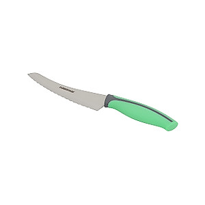 Farberware Soft Grip Serrated Utility Knife, 5.5-Inch, Green