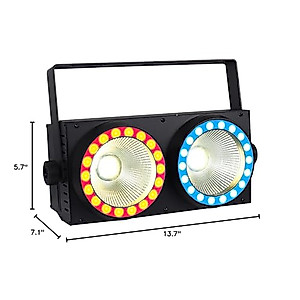 LED Stage Lights 200W LED COB Blinder Light with RGB Pixel DMX Controlled Sound Activated Auto Play DJ Light for Wedding Music Show Dance Party Stage Lighting
