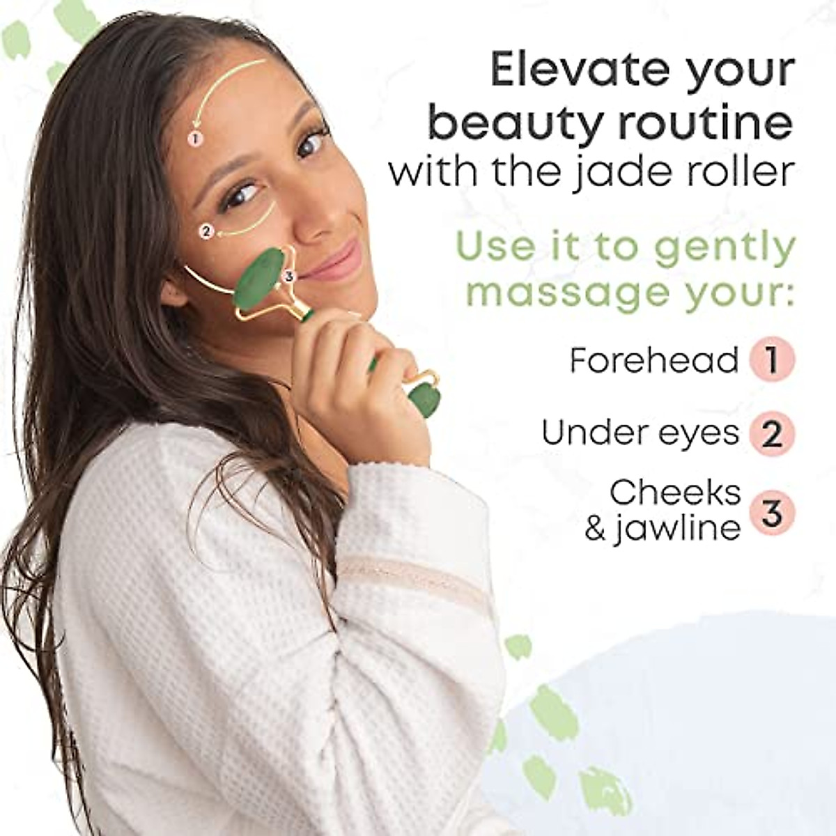 PUR Botanicals - Ice Jade Roller for Face & Eye Puffiness Relief - Therapeutic frozen Facial Massager for Beauty - Homemade Cold depuff Face Roller for Women - Reduce wrinkles and lifting - 3 in 1 Set