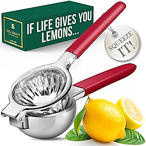 Bellemain Citrus Juicer | Metal Lemon Squeezer | Lime and Lemon Juicer Stainless Steel with Silicone Handles | Manual Juicer, Citrus Squeezer, Hand Held Juicer | Bar Juicer for Bartender Accessories