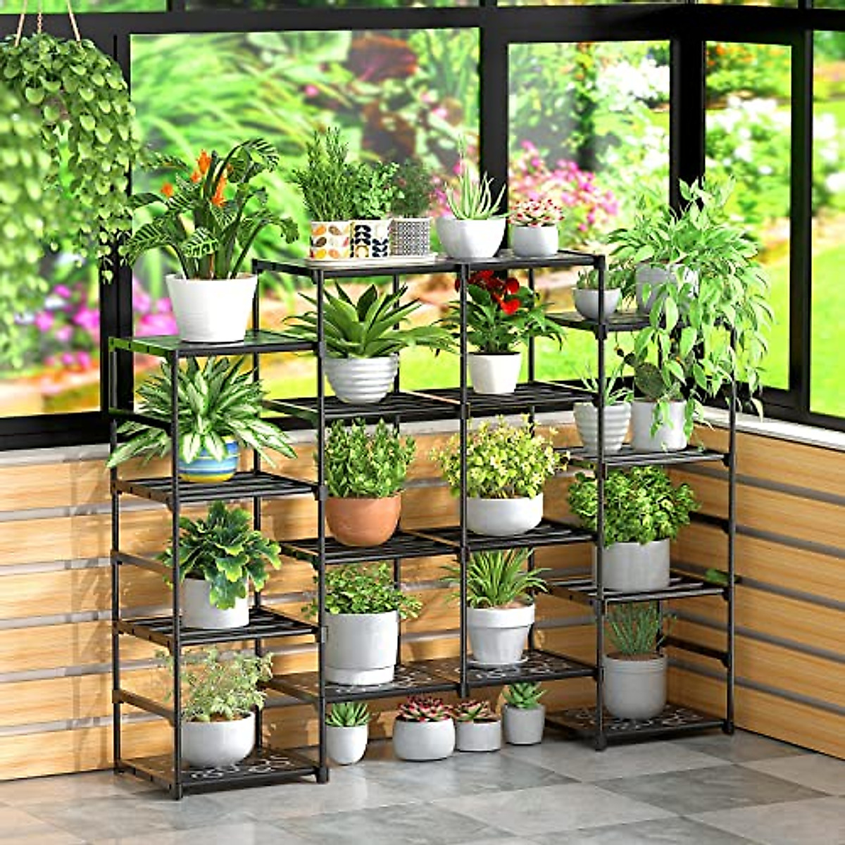 Kottwca Large Shoe Rack Organizer, 4 Row 8 Tier Shoe Storage Shelf for Closet Entryway Garage, Metal Free Standing Shoe Holder for 62-66 Pairs of Shoes, Sturdy Stackable Shoe Stand for Bedroom