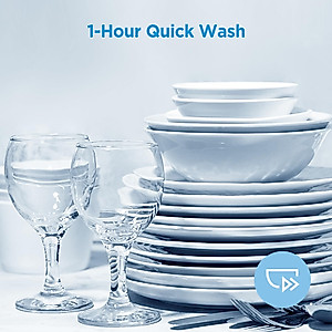 Midea MDF18A1AST Built-in Dishwasher with 8 Place Settings, 6 Washing Programs, Stainless Steel Tub, Heated Dry, Energy Star