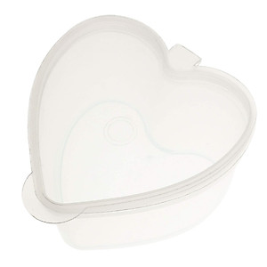 Tegg Storage Box 32PCS 1.5 oz Heart Shaped Transparent Plastic Storage Containers with Lids for Slime Foam Ball