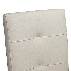 FurnitureR Dining Chairs Set of 2 Upholstered Fabric High Back Polka Dots Design with Wood Legs and Padded Seat for Kitchen Restaurant Living Room, Beige