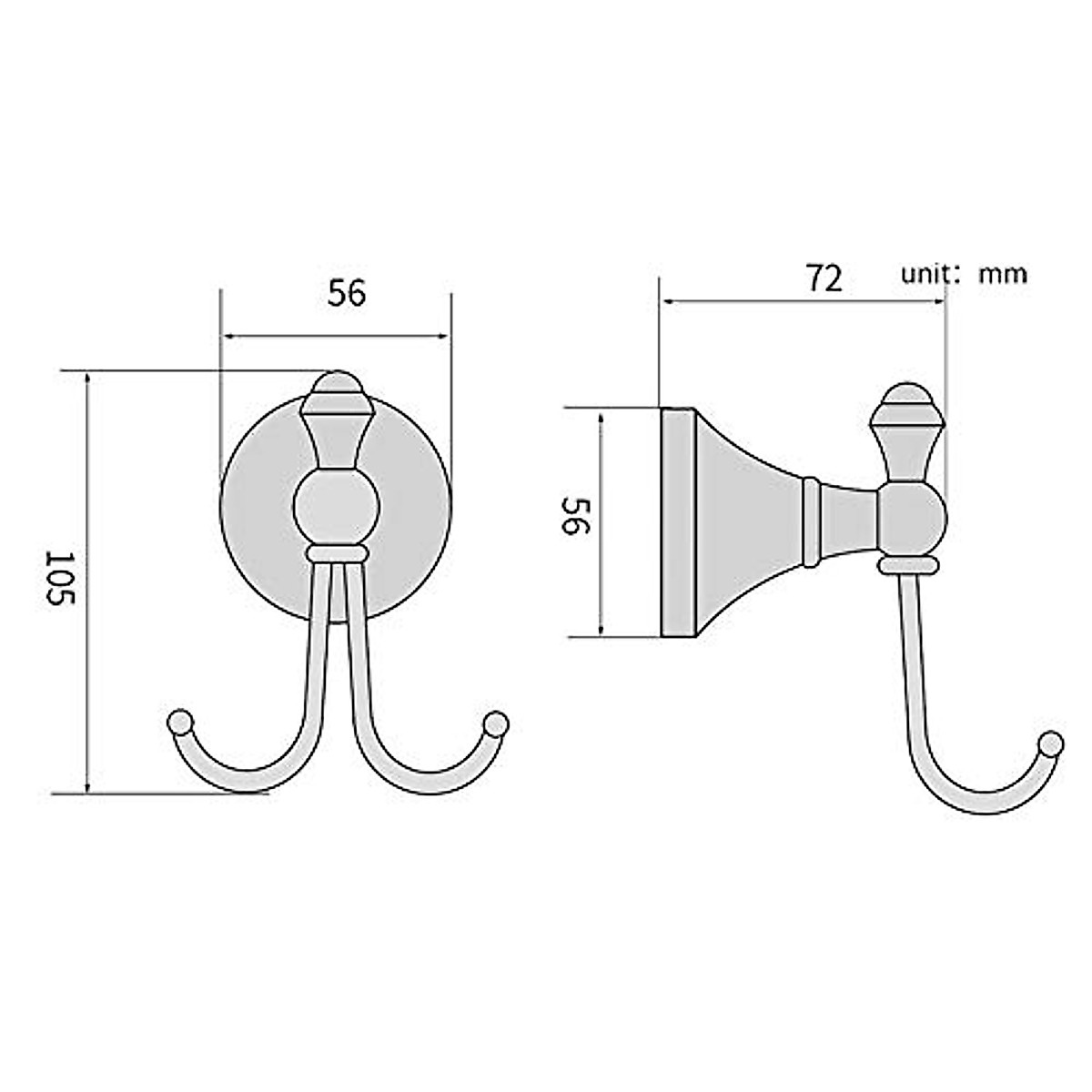 LightInTheBox® Novelty Design Antique Brass Finish Wall-Mounted Robe Hook, Bathroom and Kitchen Accessories. Double Hook