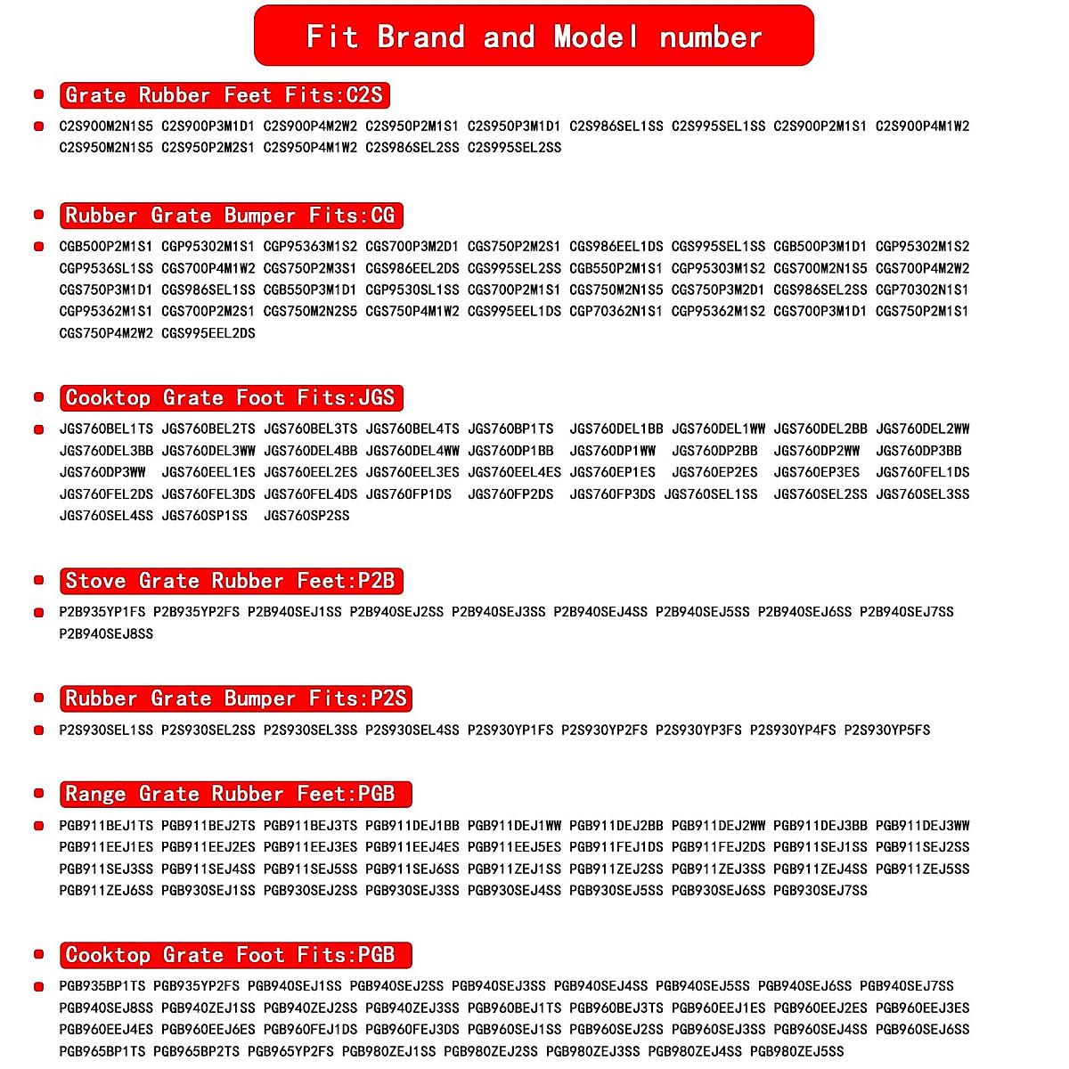12 Pack WB02X24790 Grate Rubber Feet Compatible with GE Gas Stove Top Range Grate Foot Rubber Pads GE Stove Parts Rubber Grate Bumpers Stove Replacement Cooktop Grate Foot, Ytpoools