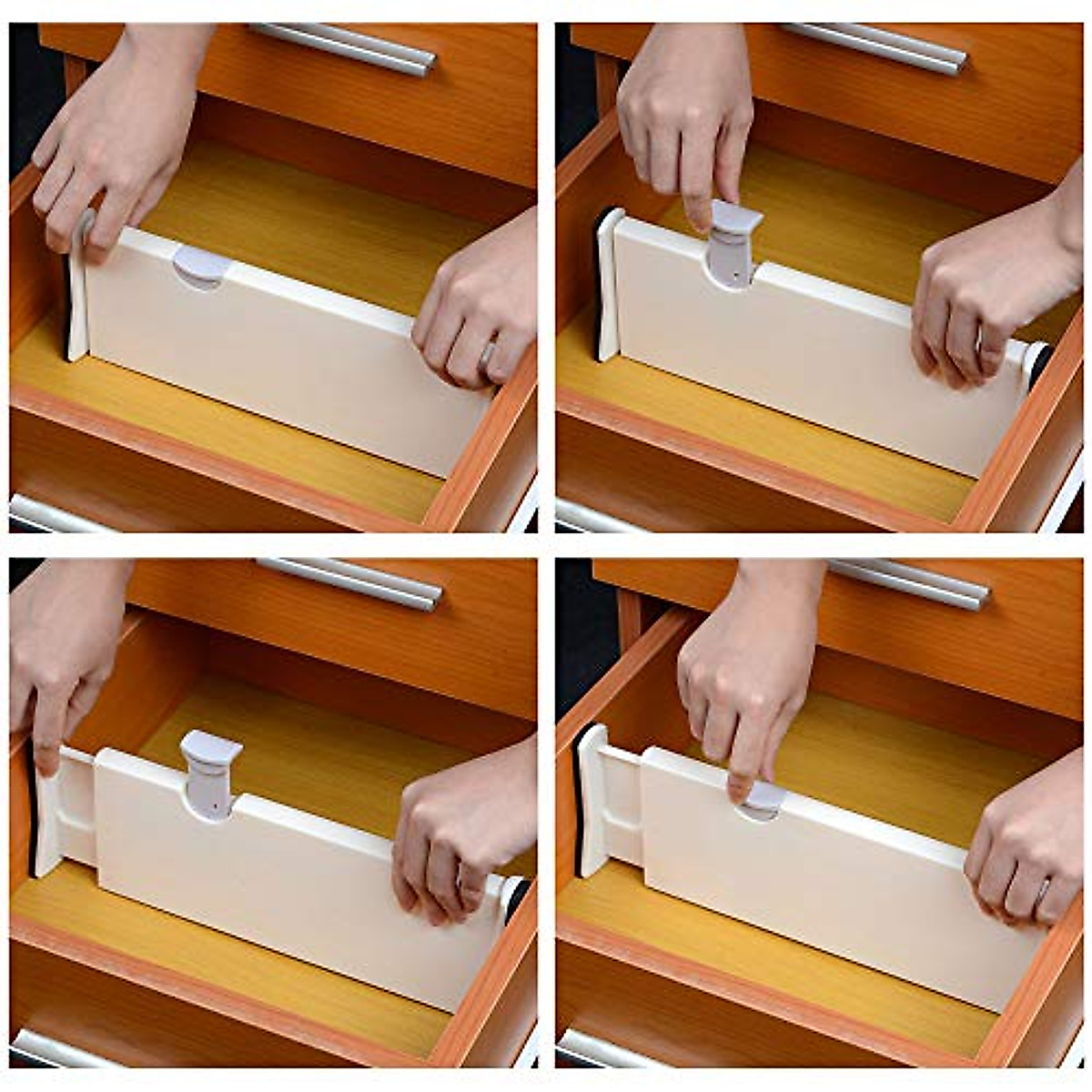Yescom 2 Packs Adjustable Drawer Dividers Division Board Expandable Organizer Wardrobe
