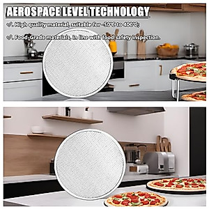 RHBLME 3 Pack Aluminum Alloy Pizza Baking Screen, 12 Inch Pizza Screen Restaurant-Grade Baking Screen for Oven, Round Pizza Crisper Tray Pizza Baking Tray for Home Kitchen, BBQ, Seamless
