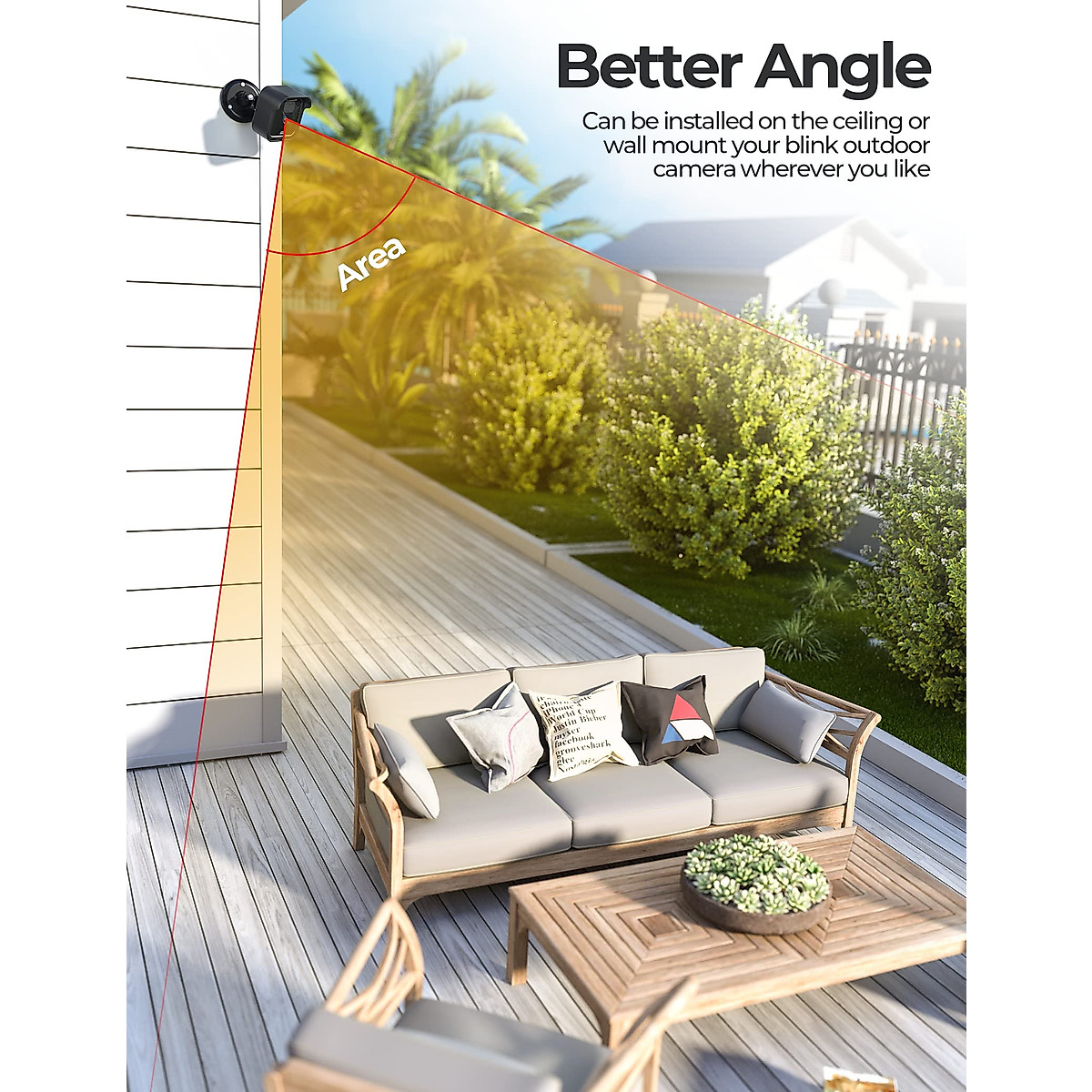 Blink XT XT2 Camera Wall Mount Bracket ,Weather Proof 360 Degree Protective Adjustable Indoor/Outdoor Mount and Cover for Blink XT XT2 Home Security Camera Anti-Sun Glare UV Protection Black(3 Pack)