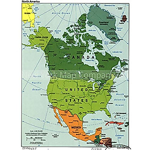 1998 Map| North America| North America Map Size: 18 inches x 24 inches |Fits 18x24 siz