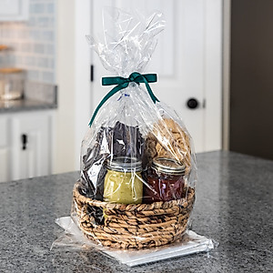 50 Pcs Clear Plastic Cellophane Bags Goodie Bags [16x24] - Party Favor Bags | 4" Twist Ties | Cookie Bags | Candy Bags | Clear Gift Bags | Treat Bags with Ties | Cellophane Treat Bags