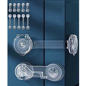Baby Guard Child Lock Door Lock Drawer Lock Children's Door Lock Baby Guard Child Safety Lock Drawer Stopper Refrigerator Kitchen Door Stopper 360 Degree Rotation (5 Long / 5 Short)