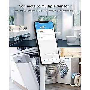 Govee Water Detectors 7 Pack Sensor with 100dB Adjustable Audio Alarm Bundle with Govee WiFi Smart Gateway with Alert Email & APP Push for Home Bedrooms