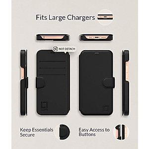 iPhone 15 Pro Max Wallet Case for Women and Men, Case with Card Holder [Slim & Protective] for Apple 15 Pro Max (6.7”), Vegan Leather i-Phone Cover, Phone Case, Black