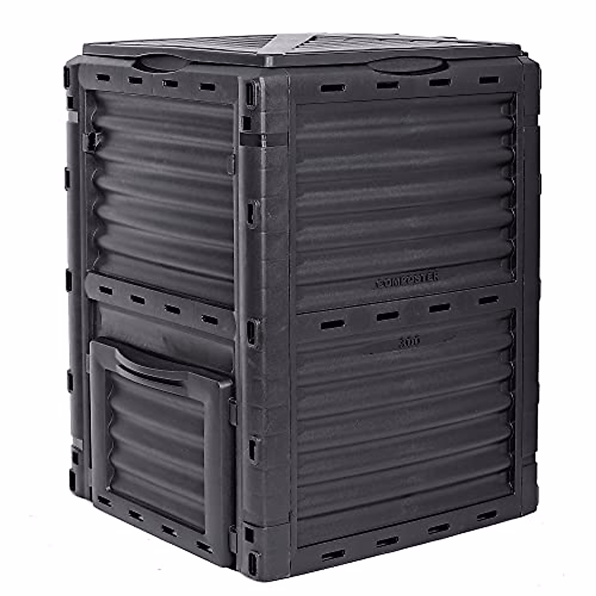 Saicool 80 Gallon (300 L) Garden Composter Bin from BPA Free Material with Large Capacity & Easy Assembling Outdoor Compost Box for Fast Creation of Fertile Soil