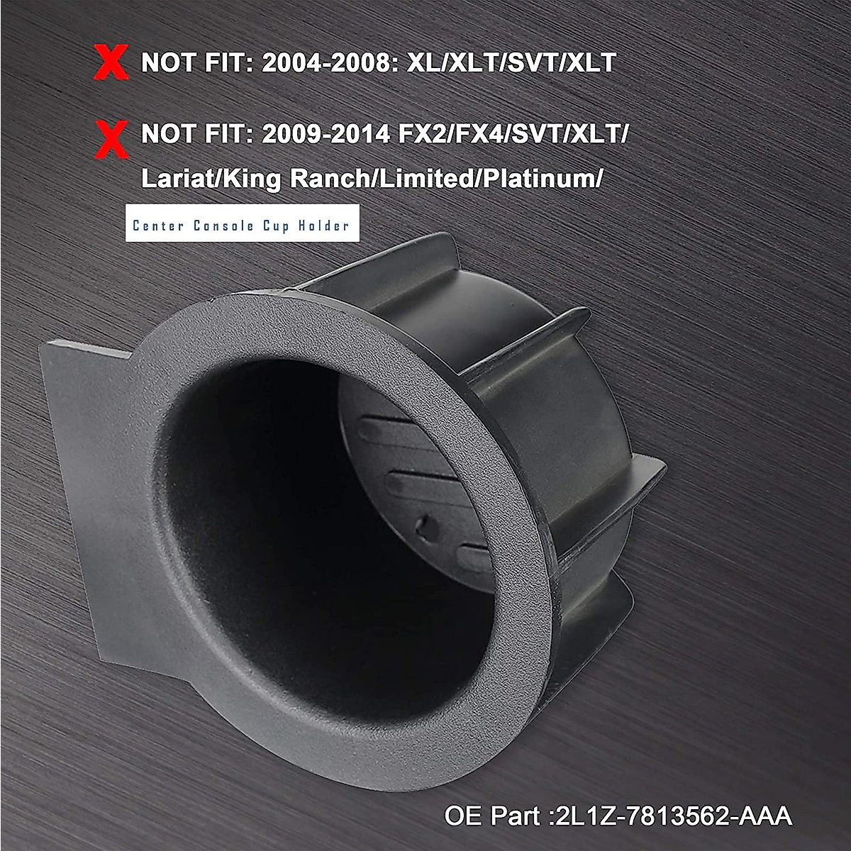 F-150 Cup Holder Insert Compatible with Ford F-150 2004-2008 with Flow Through Console,2009-2014 F150 Without Flow Through Console, Replacement Front Center Console Cup Holder