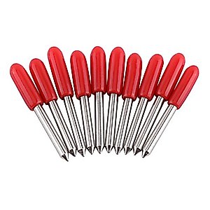 Cutter Blades,10pcs Plotter Cutter Knife Cemented Carbide Blade For Cutting 30 Deg 45 Deg 60 Deg (45°)