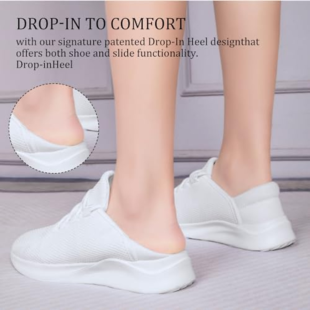 HIIGYL Womens Running Shoes Lightweight Breathable Walking Sneakers Athletic Workout Gym Tennis Shoes White Size 8.5