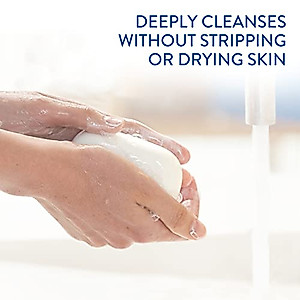 Cetaphil Bar Soap, Deep Cleansing Face and Body Bar, Pack of 6, For Dry to Normal, Sensitive Skin, Soap Free, Hypoallergenic, Paraben Free, Removes Makeup, Dirt and Oil