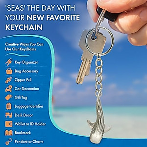 Big Blue by Roland St John Whale Shark Keychain for Men and Women -Whale Shark Keychain Charm, Gifts for Shark Lovers, Realistic Pewter Keyring, Sea Life Key Chain, Scuba Diving Gifts