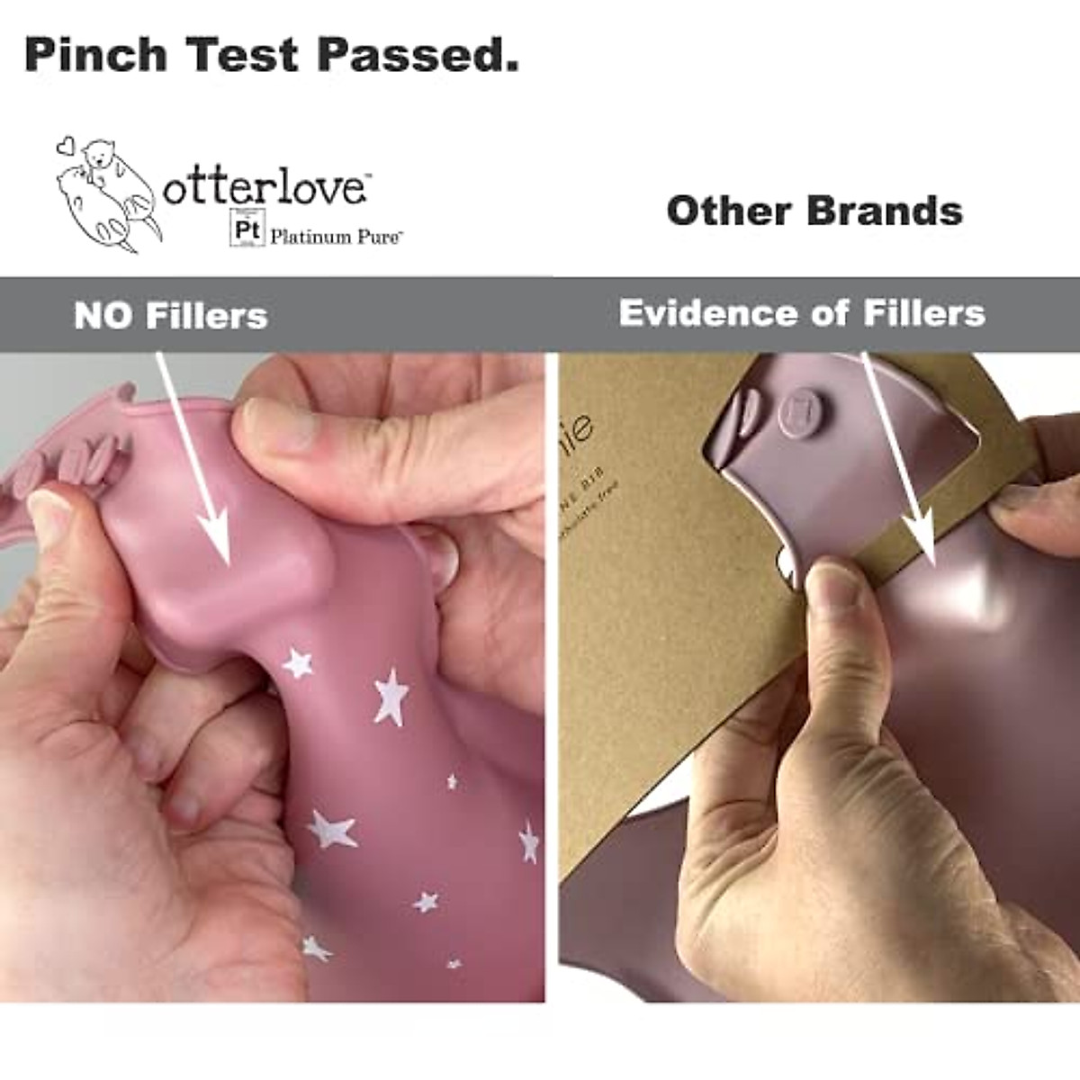 otterlove Silicone Bib – 100% Pure Platinum LFGB Baby Bibs with No Fillers – Wide Food Catching Pocket – Easy Clean – Mess Proof – Dishwasher Safe – BPA & Phthalate Free (2 Bib Pack - Sage & Sand)